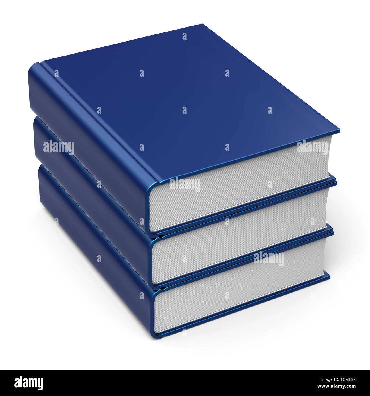 Book stack blank cover blue 3 three. School learning information ...