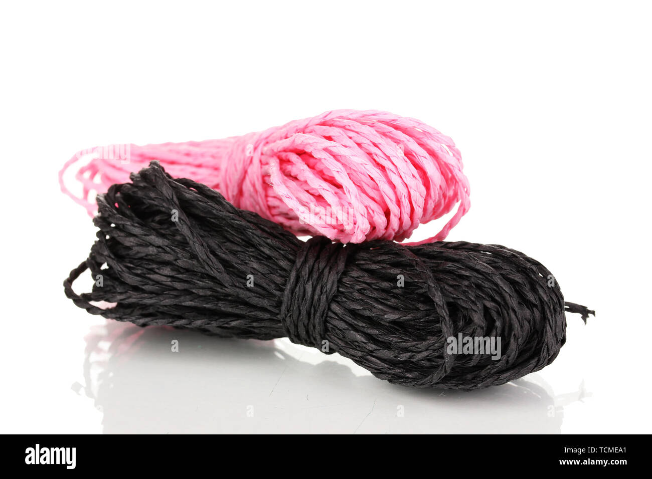 Colored ropes isolated on white background Stock Photo - Alamy