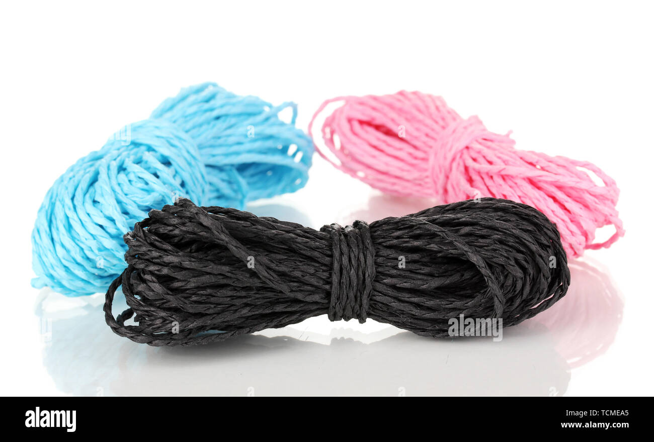 Colored rope isolated on white background Stock Photo - Alamy