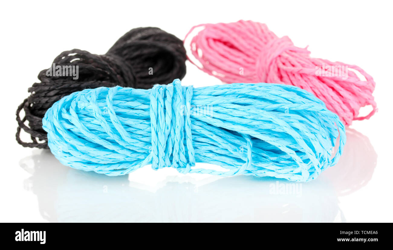 Colored rope isolated on white background Stock Photo - Alamy