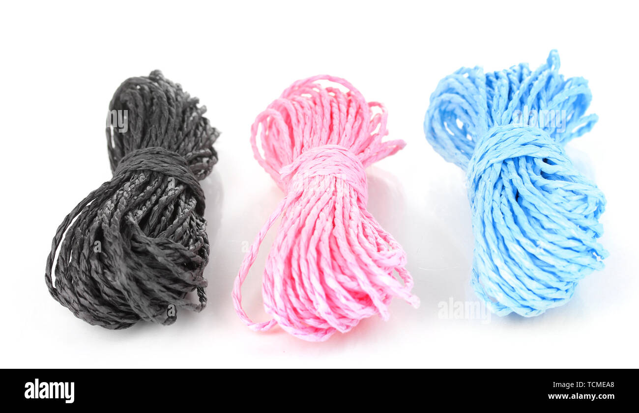 Colored rope isolated on white background Stock Photo - Alamy