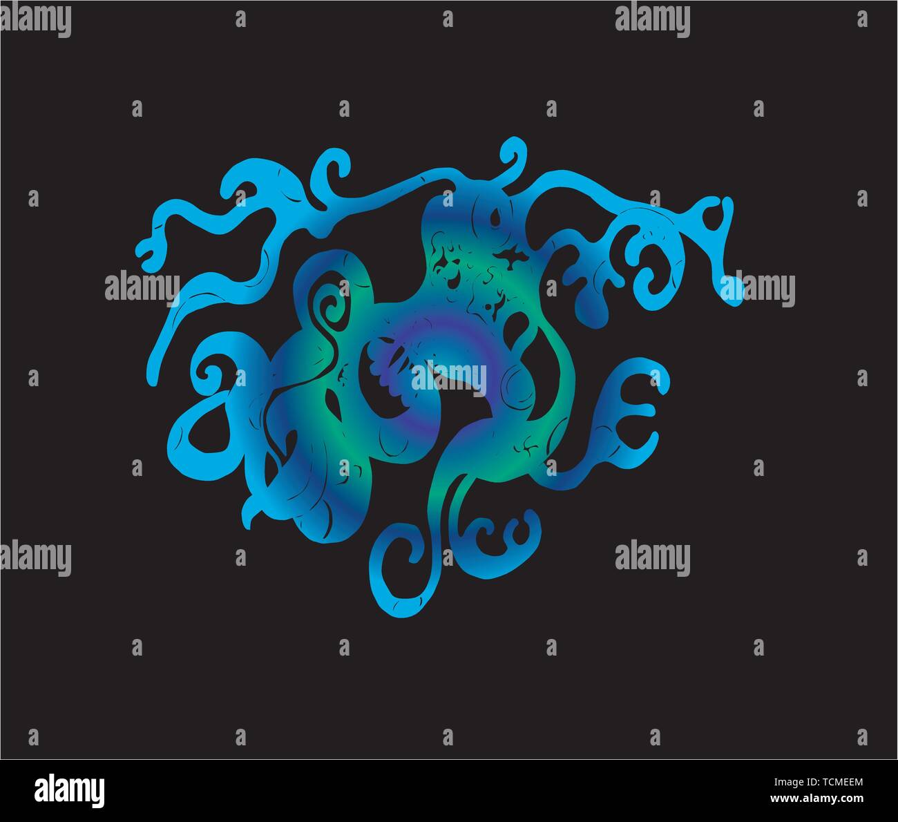 Gradient illustration of psychedelic octopus Stock Vector Image & Art ...