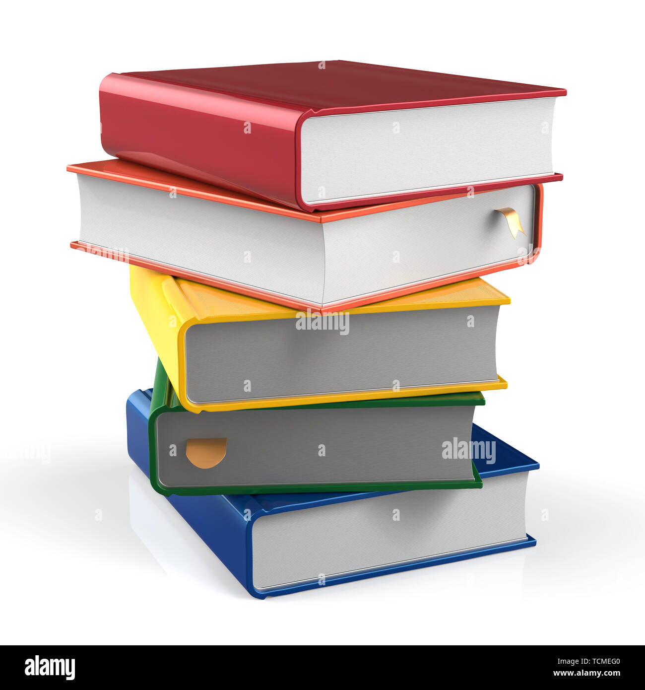 Book blank stack of books covers colorful five textbook bookmark ...