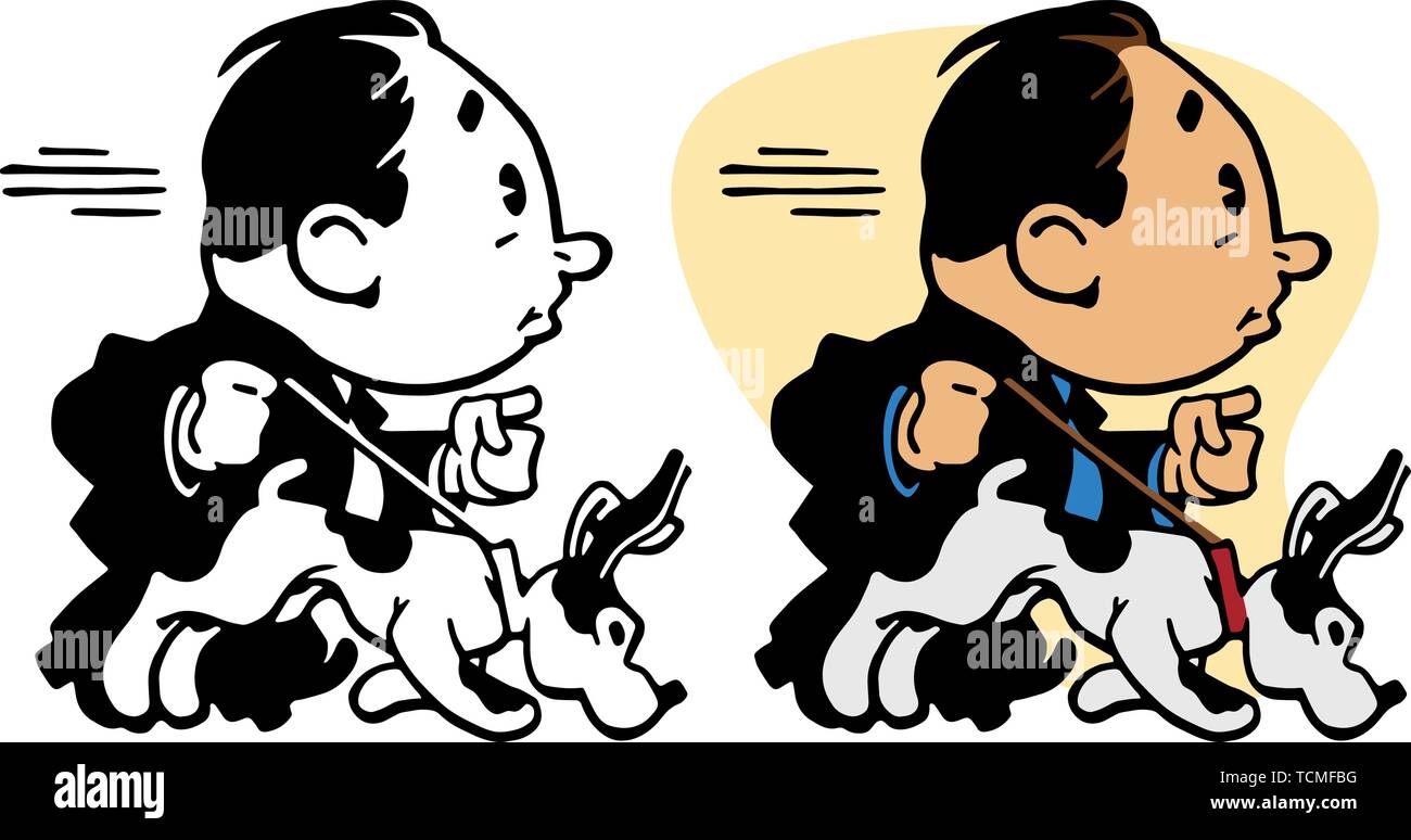 Dog walking on running Stock Vector Images - Alamy