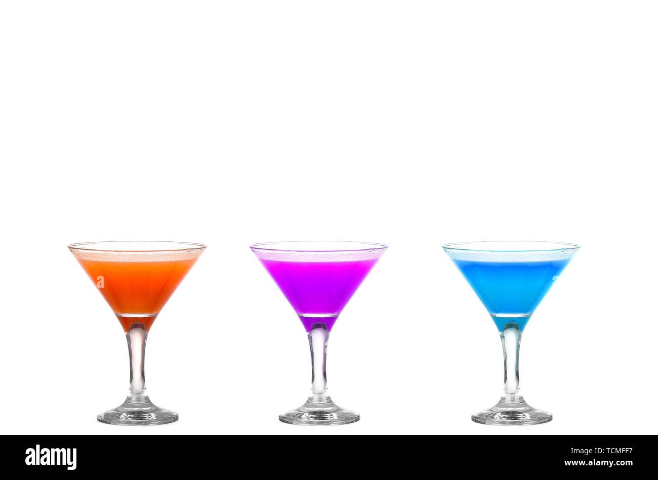 Three martini glasses with multicolor cocktails - cheers!! Stock Photo ...