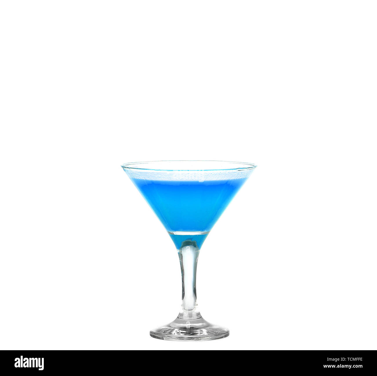 Blue cocktail in martini glass isolated on white Stock Photo - Alamy