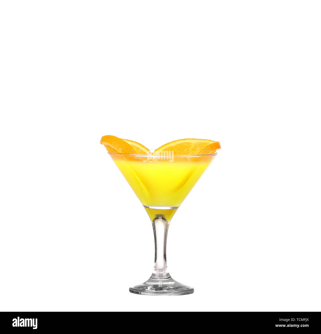 yellow cocktail isolated on white Stock Photo - Alamy