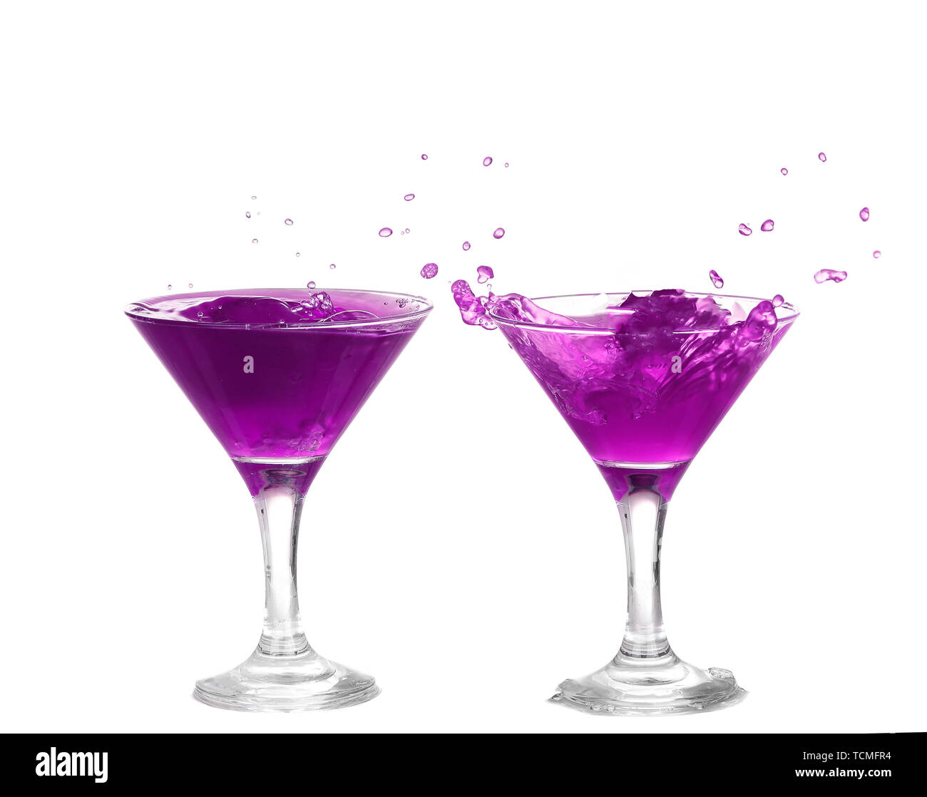 collage purple cocktail with splash isolated on white background Stock ...