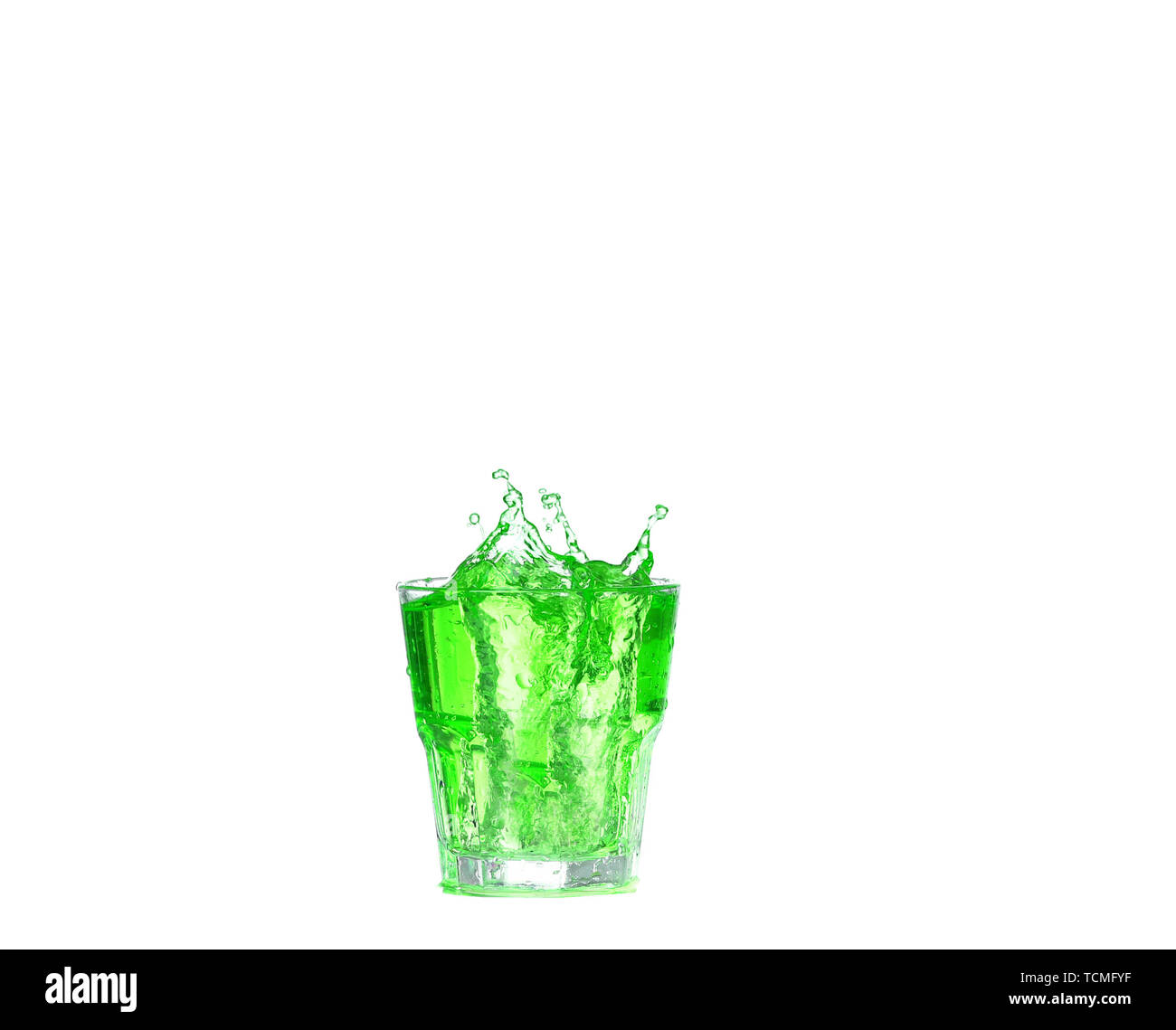 of green cocktail with splash isolated on white background Stock Photo ...