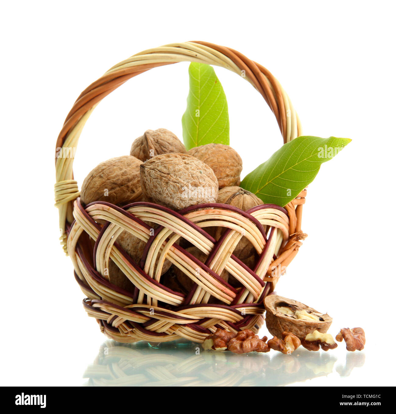 Wooden basket full walnuts hi-res stock photography and images - Alamy
