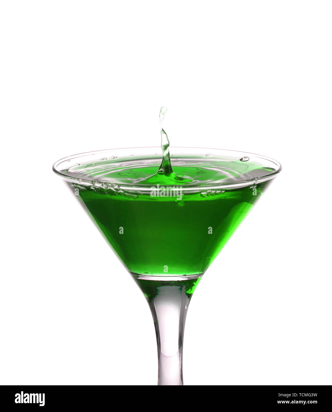 green cocktail with splash isolated on white background Stock Photo - Alamy