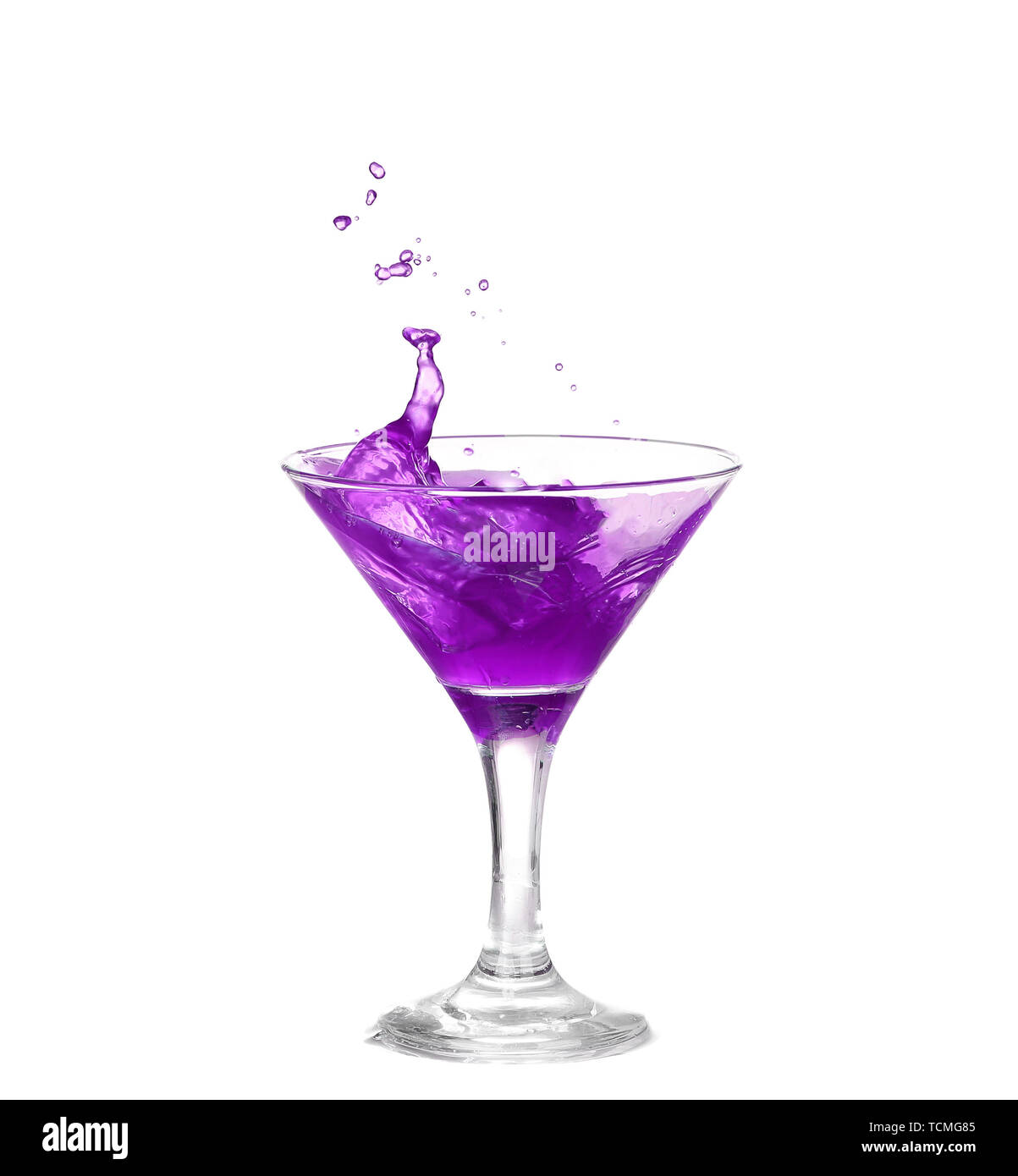 purple cocktail with splash isolated on white background Stock Photo ...