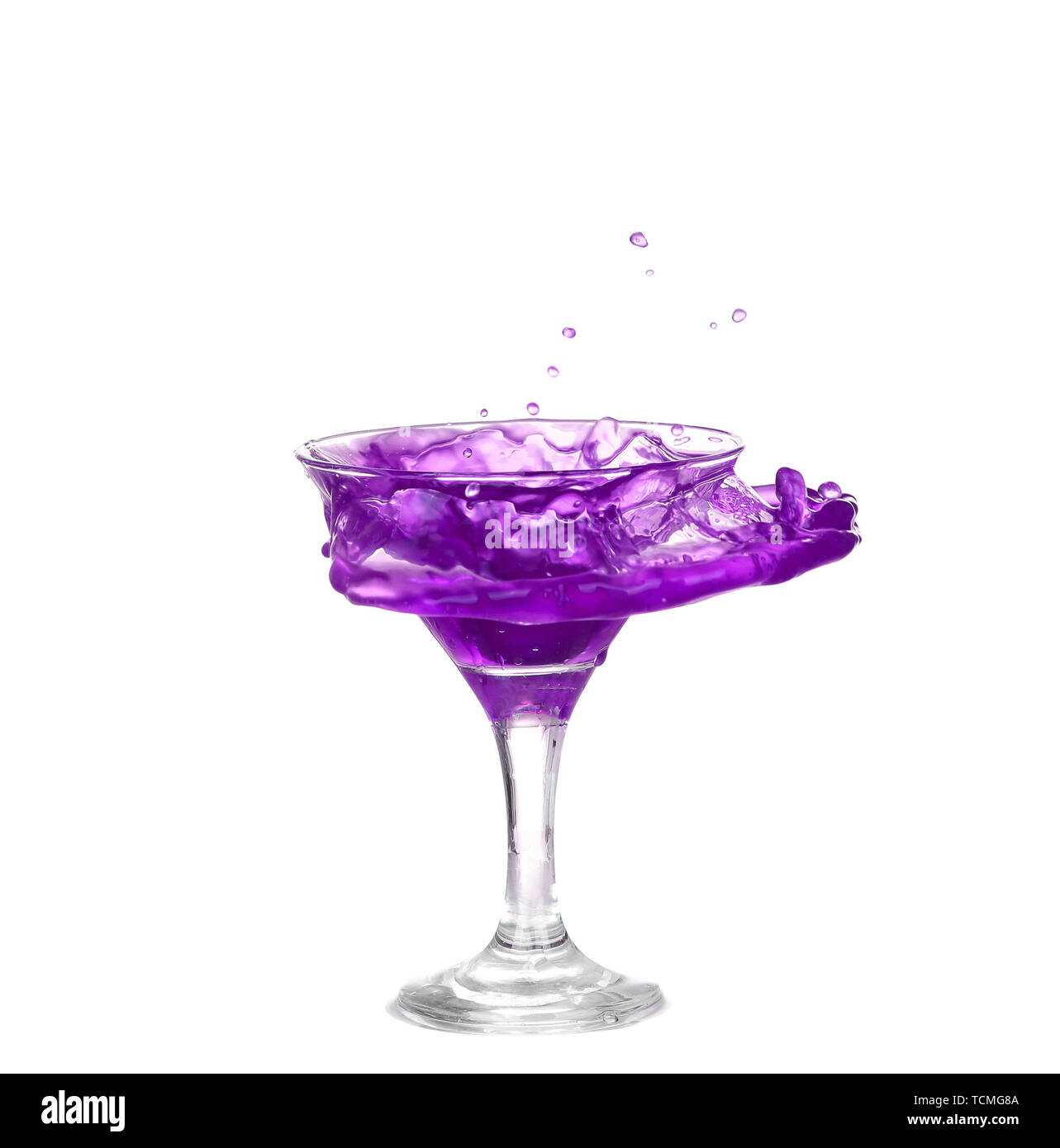 purple cocktail with splash isolated on white background Stock Photo ...