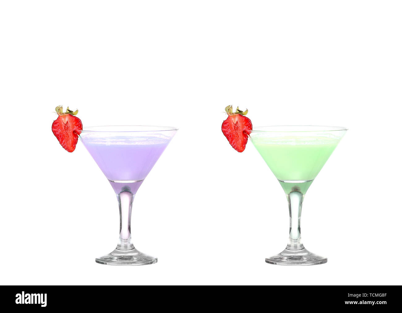 two Fresh fruits and smoothies on white Stock Photo - Alamy