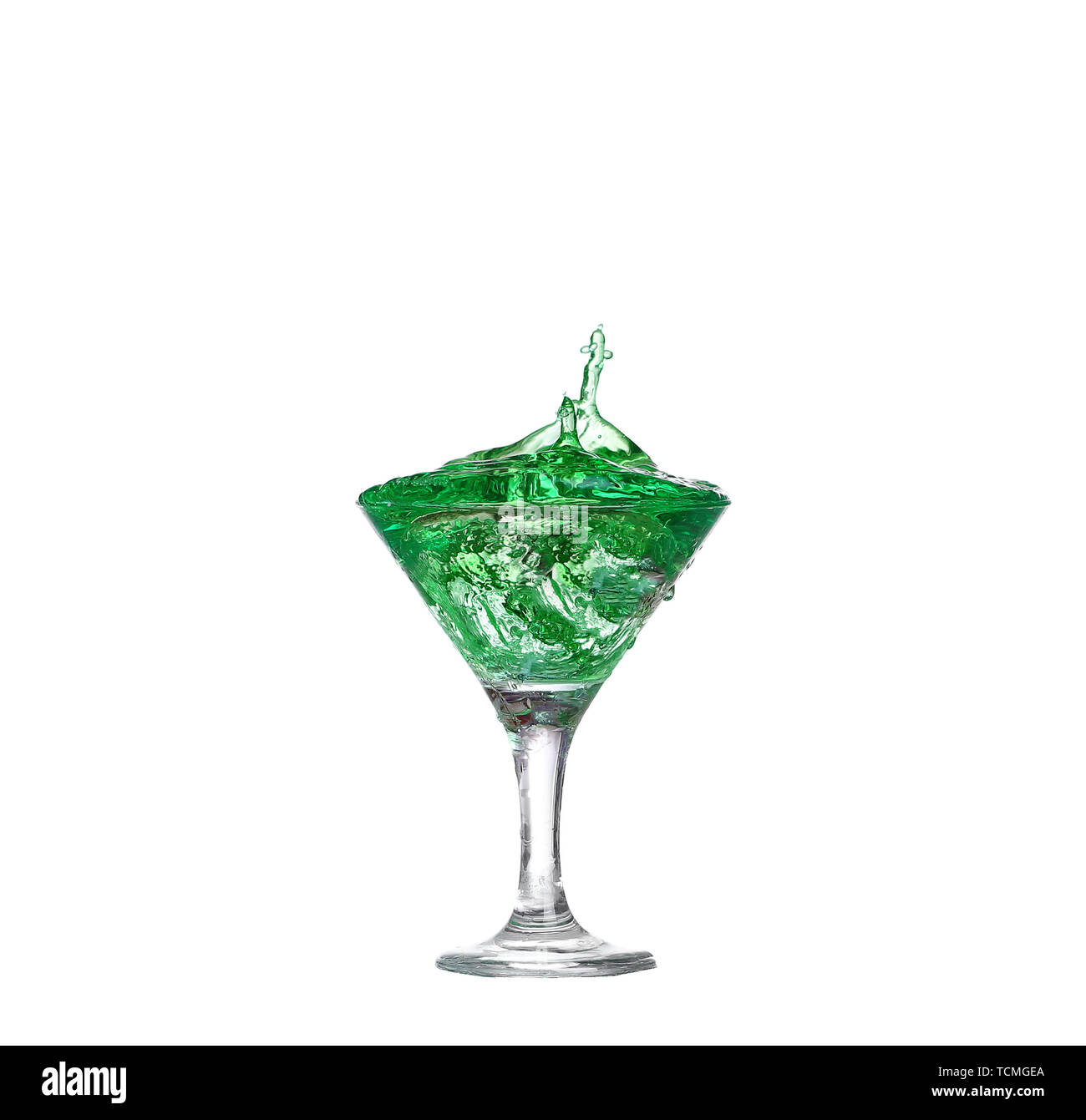 green cocktail with isolated on white background Stock Photo - Alamy