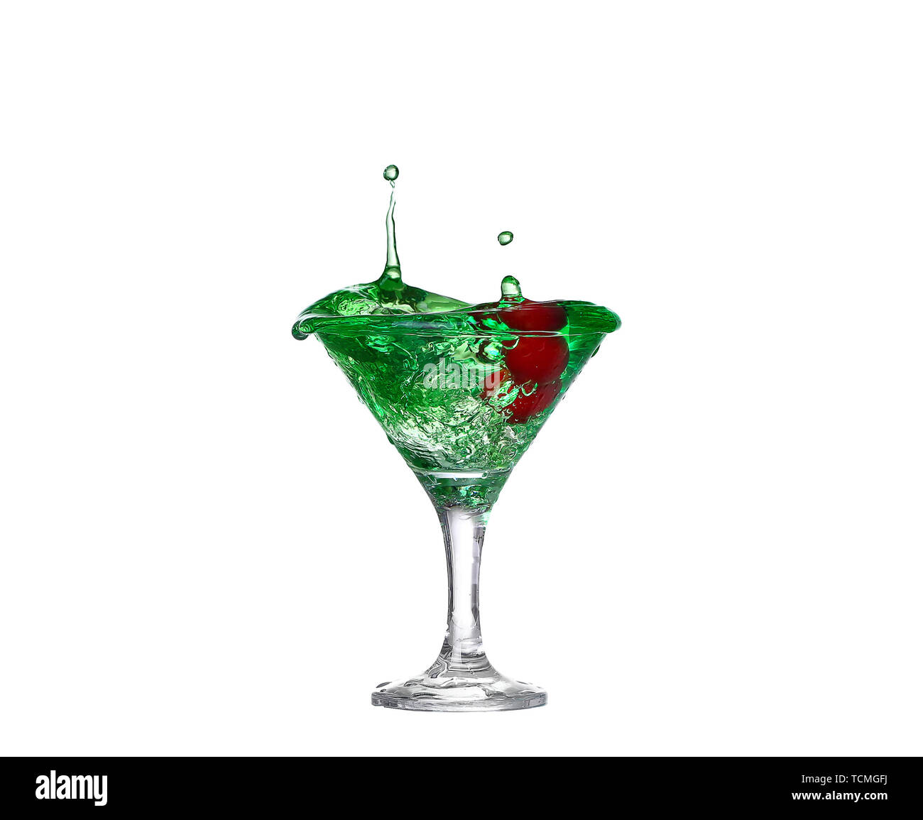 green cocktail with isolated on white background Stock Photo - Alamy