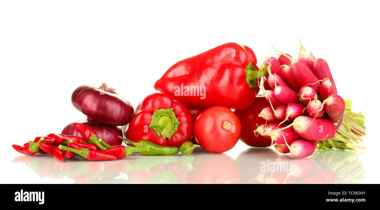 fresh red vegetables isolated on white Stock Photo - Alamy