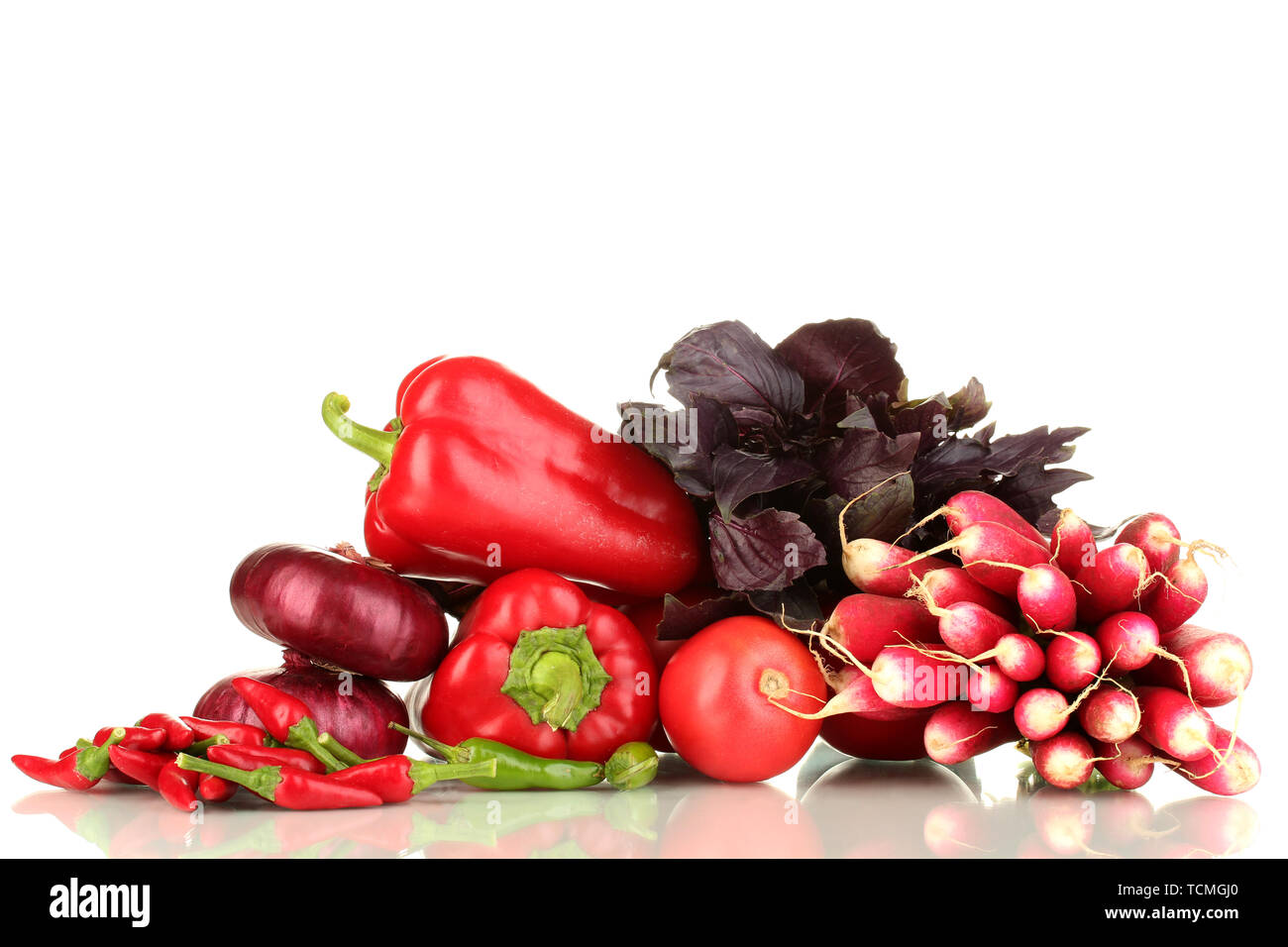 fresh red vegetables isolated on white Stock Photo - Alamy