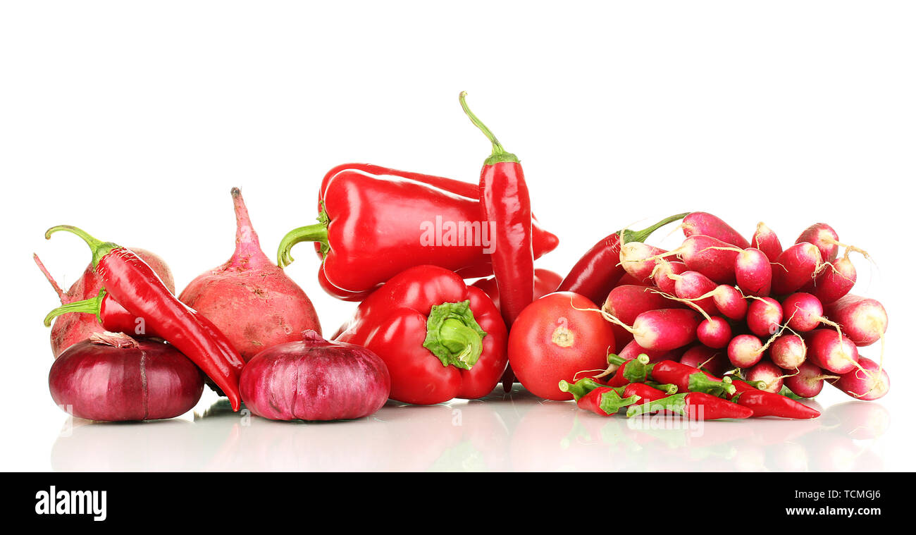 fresh red vegetables isolated on white Stock Photo - Alamy