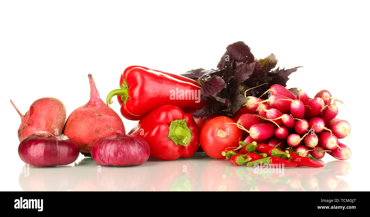 fresh red vegetables isolated on white Stock Photo - Alamy