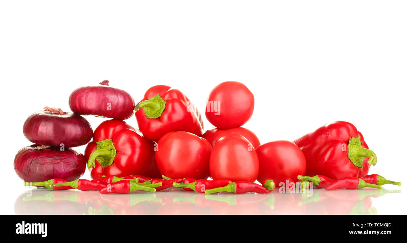 fresh red vegetables isolated on white Stock Photo - Alamy