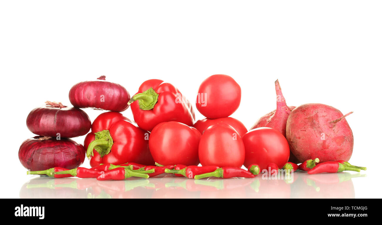 fresh red vegetables isolated on white Stock Photo - Alamy
