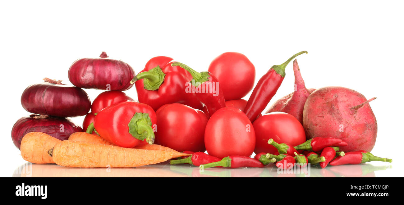 fresh red vegetables isolated on white Stock Photo - Alamy