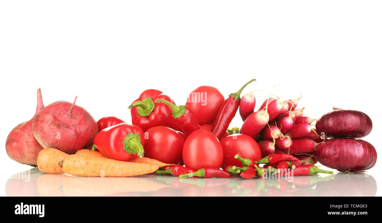 fresh red vegetables isolated on white Stock Photo - Alamy
