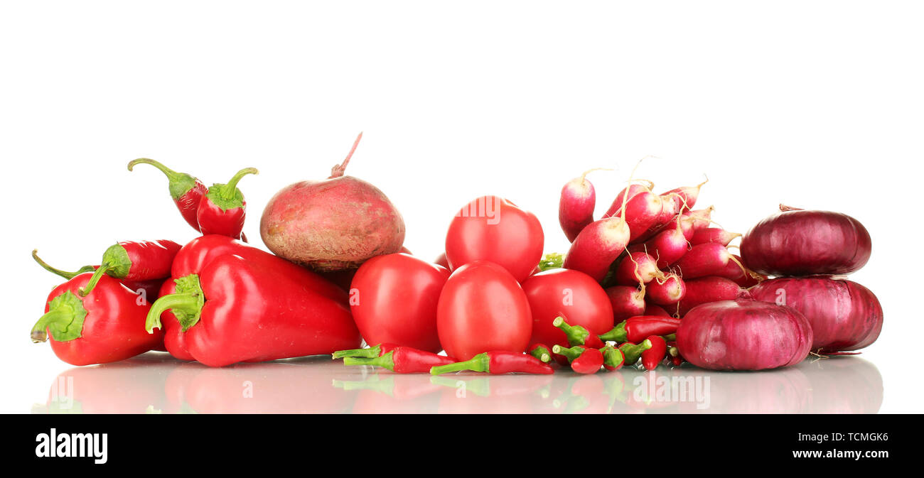 fresh red vegetables isolated on white Stock Photo - Alamy