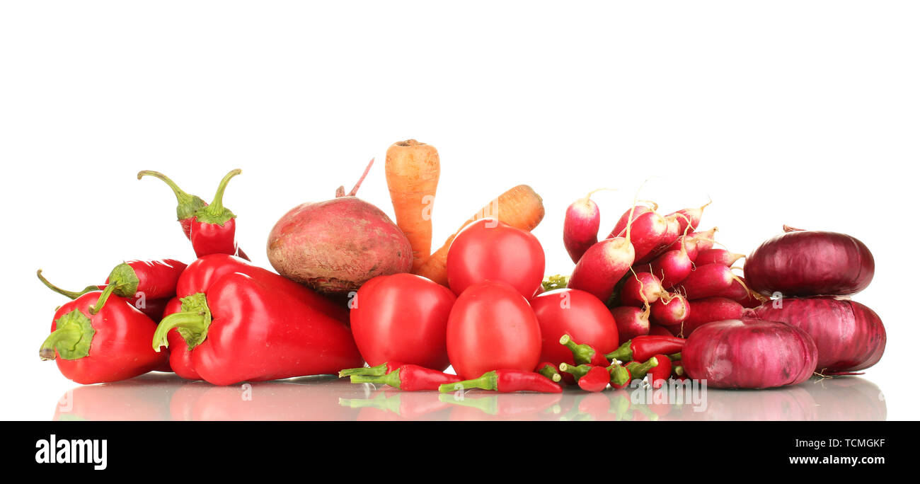 fresh red vegetables isolated on white Stock Photo - Alamy