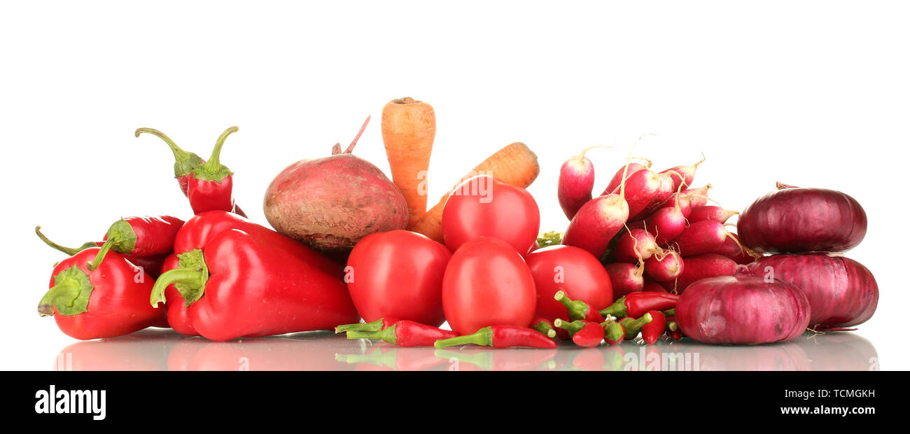 fresh red vegetables isolated on white Stock Photo - Alamy