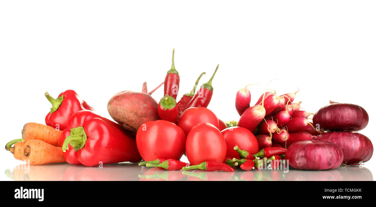 fresh red vegetables isolated on white Stock Photo - Alamy