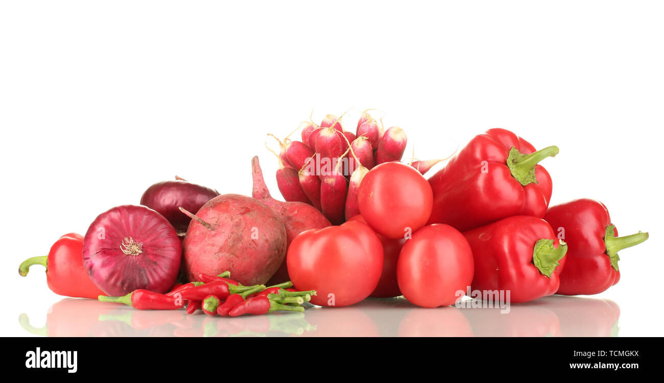 fresh red vegetables isolated on white Stock Photo - Alamy
