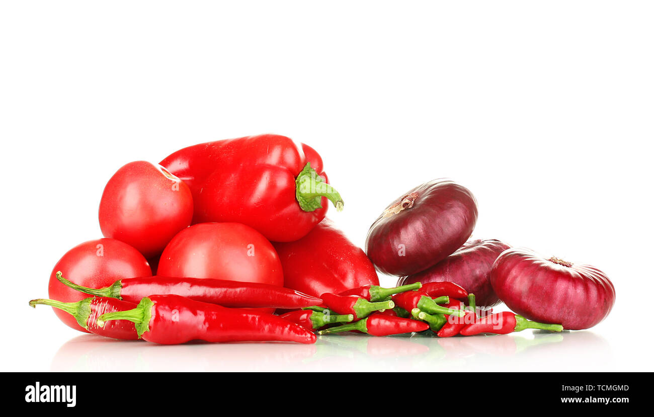 fresh red vegetables isolated on white Stock Photo - Alamy