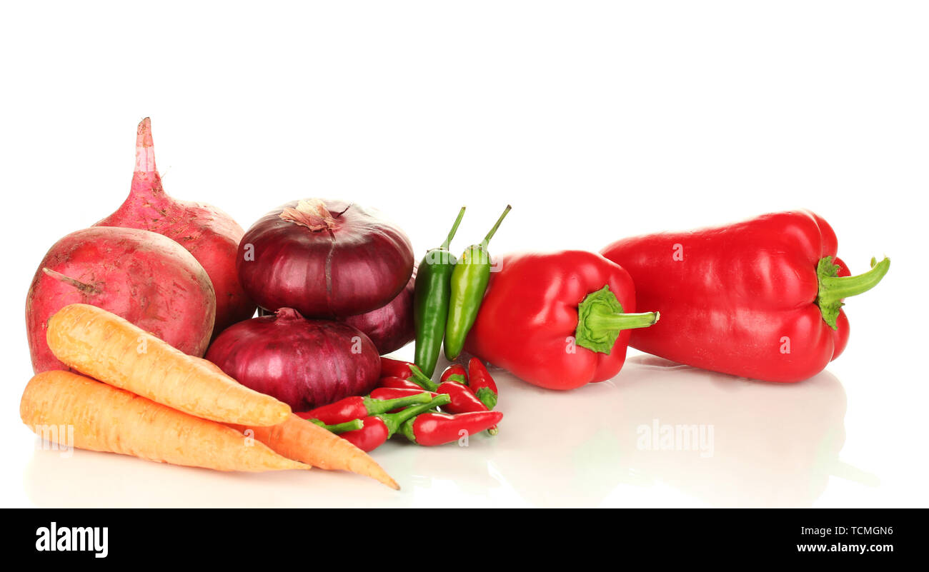 fresh red vegetables isolated on white Stock Photo - Alamy