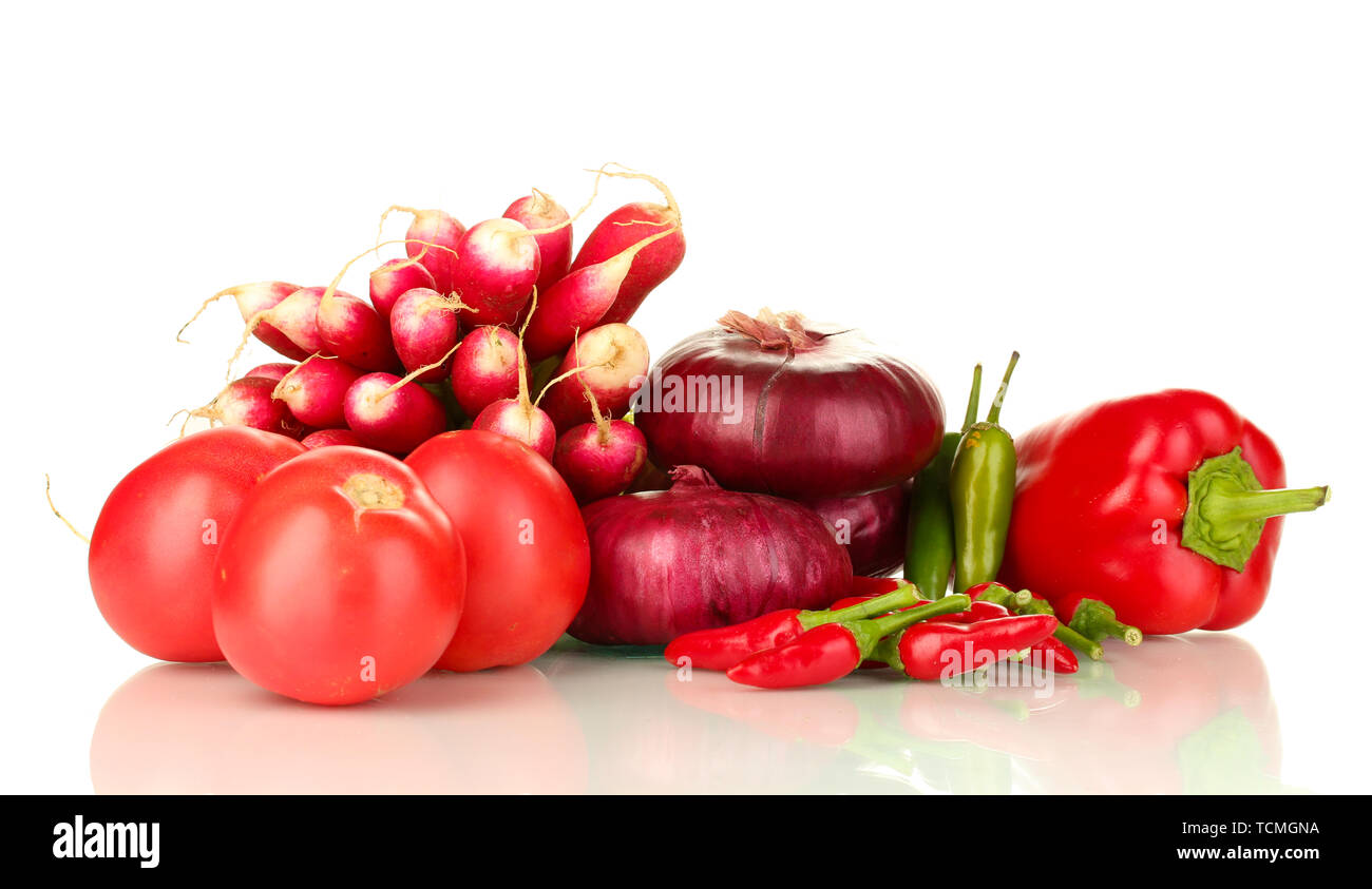 fresh red vegetables isolated on white Stock Photo - Alamy