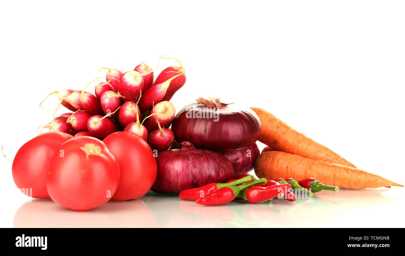 fresh red vegetables isolated on white Stock Photo - Alamy