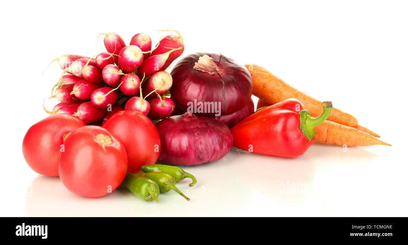 fresh red vegetables isolated on white Stock Photo - Alamy