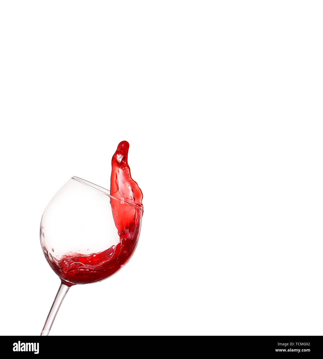 Red wine splashing from glass, isolated on white background Stock Photo ...