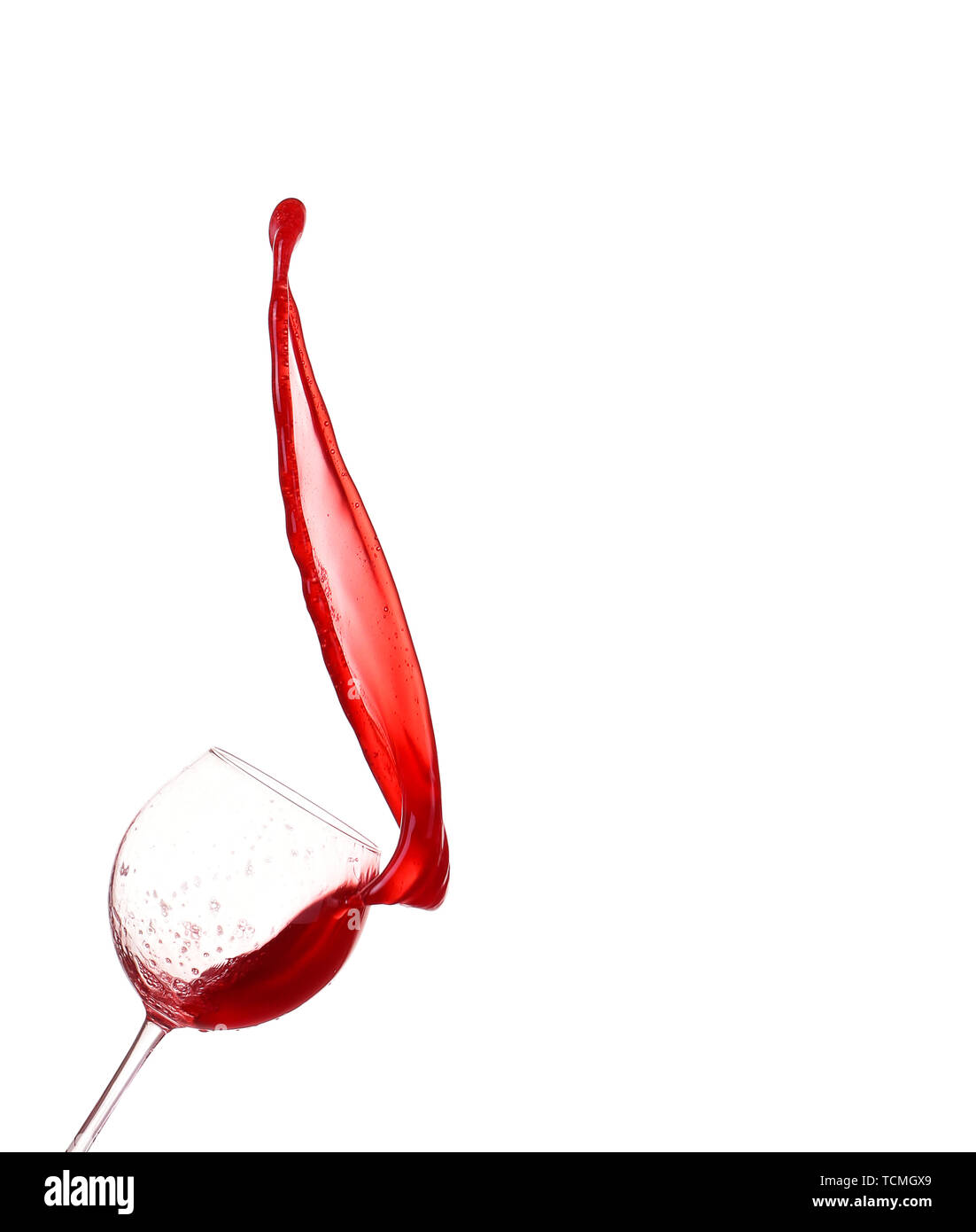 Red wine splashing from glass, isolated on white background Stock Photo ...