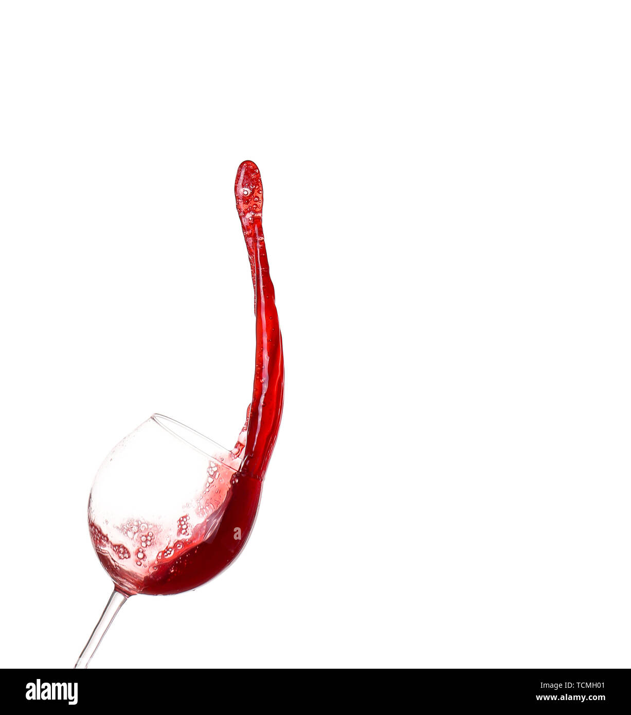 Red wine splashing from glass, isolated on white background Stock Photo ...