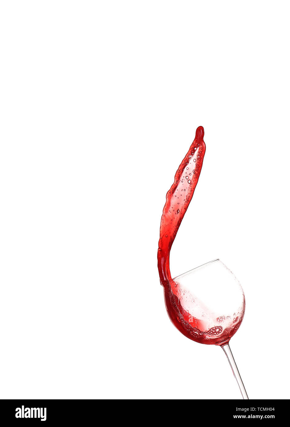 Red wine splashing from glass, isolated on white background Stock Photo ...