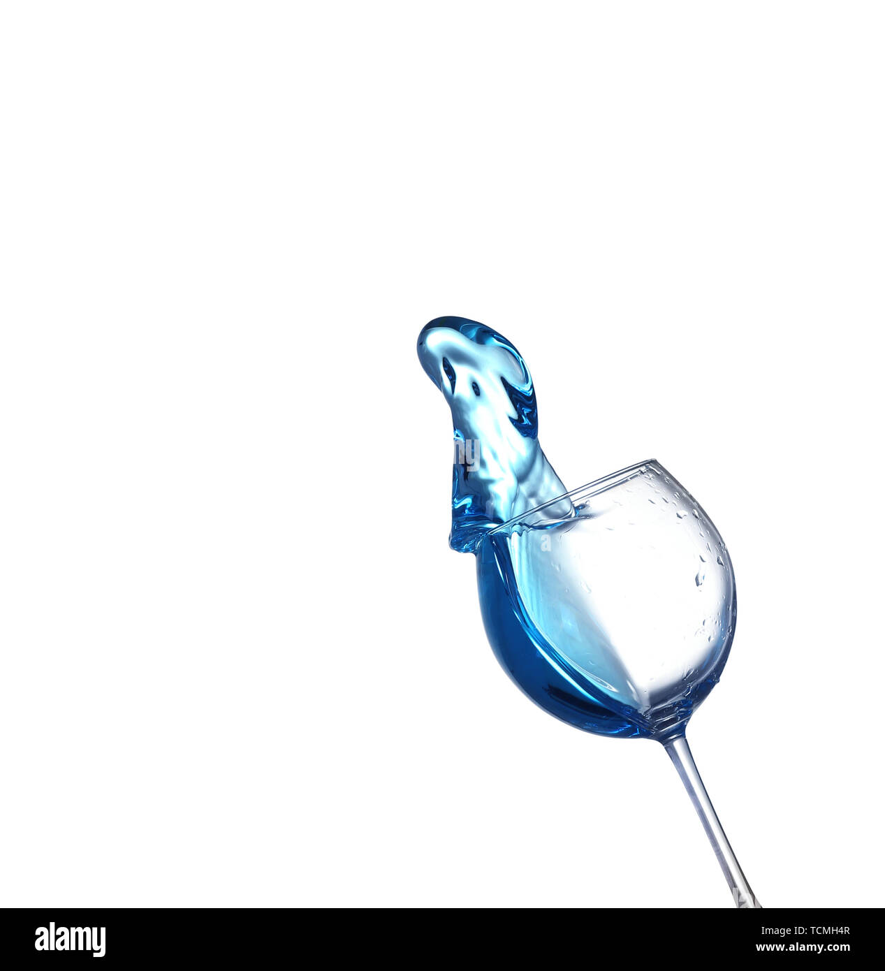 Blue alcoholic cocktail on white isolate splash Stock Photo - Alamy