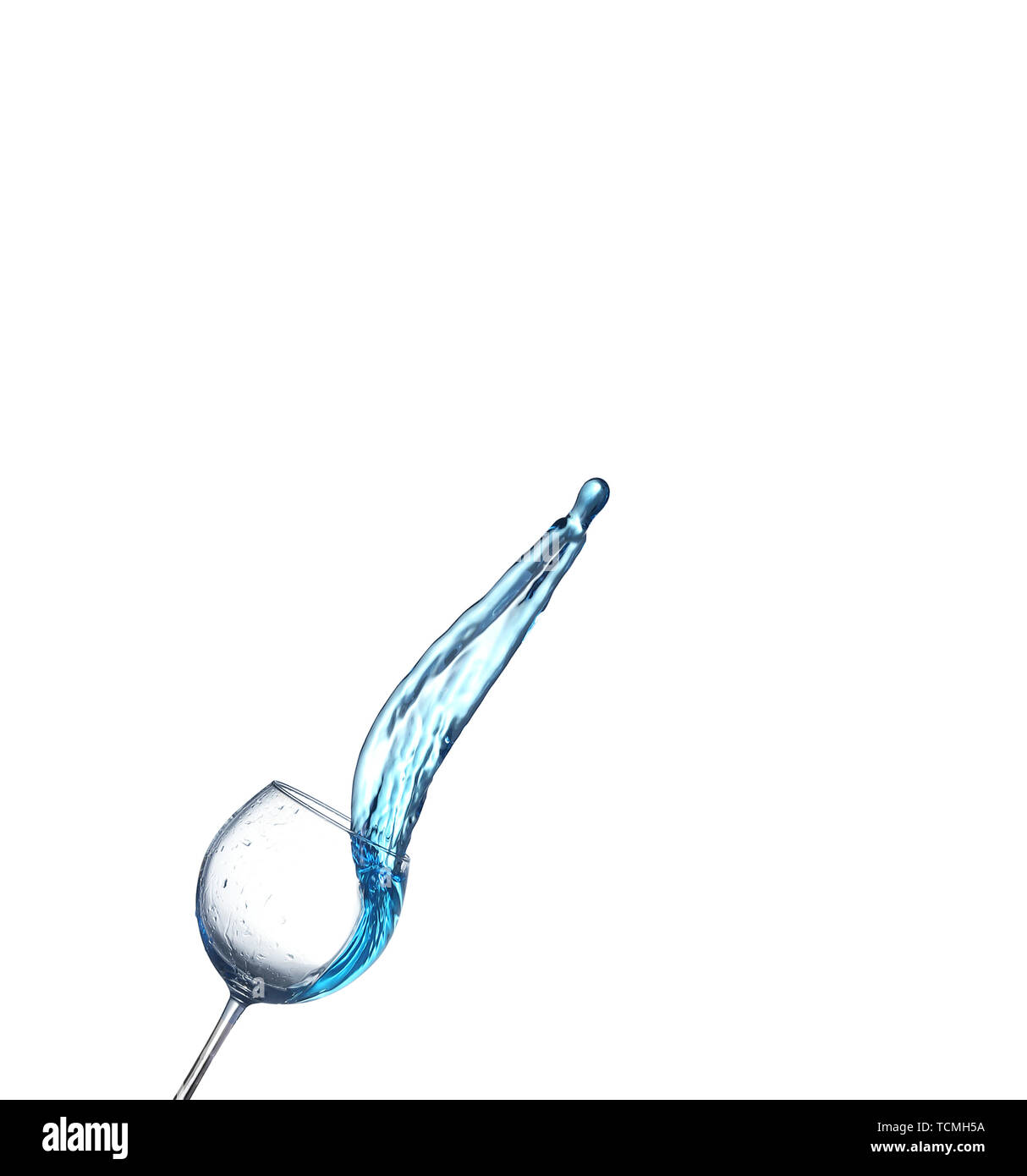 Blue alcoholic cocktail on white isolate splash Stock Photo - Alamy