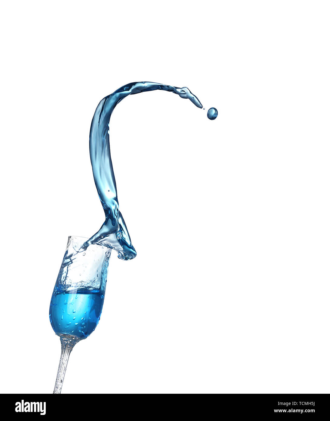Blue alcoholic cocktail on white isolate splash Stock Photo - Alamy