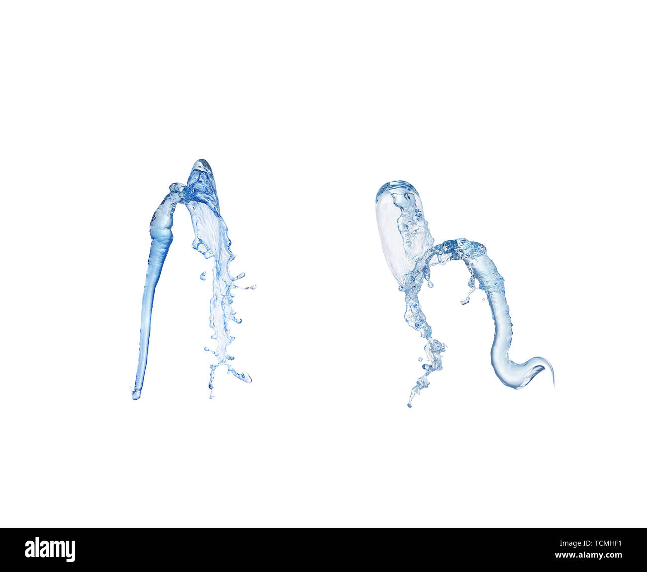 Blue splash closeup shoot, isolated on white background Stock Photo - Alamy