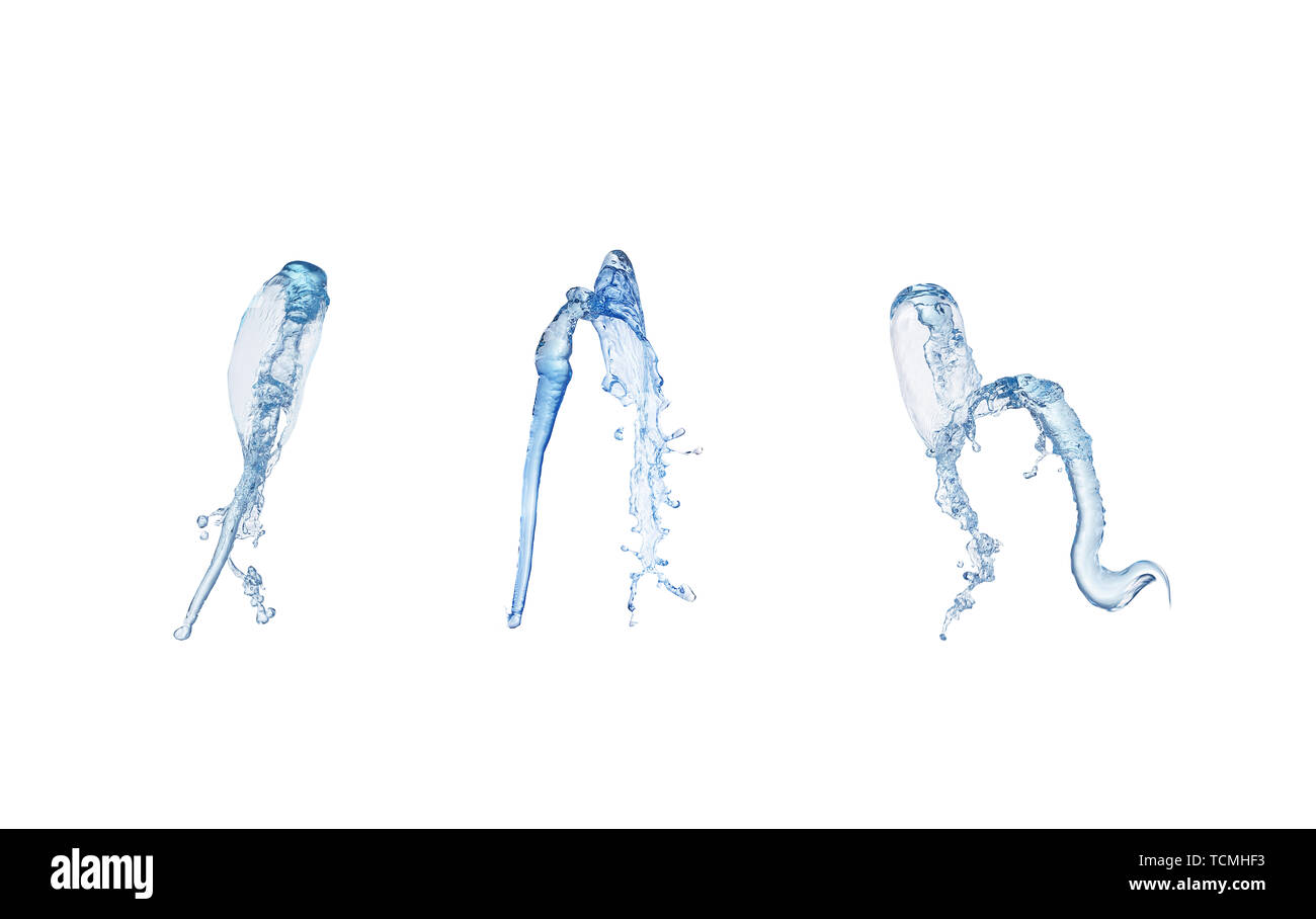 Blue splash closeup shoot, isolated on white background Stock Photo - Alamy