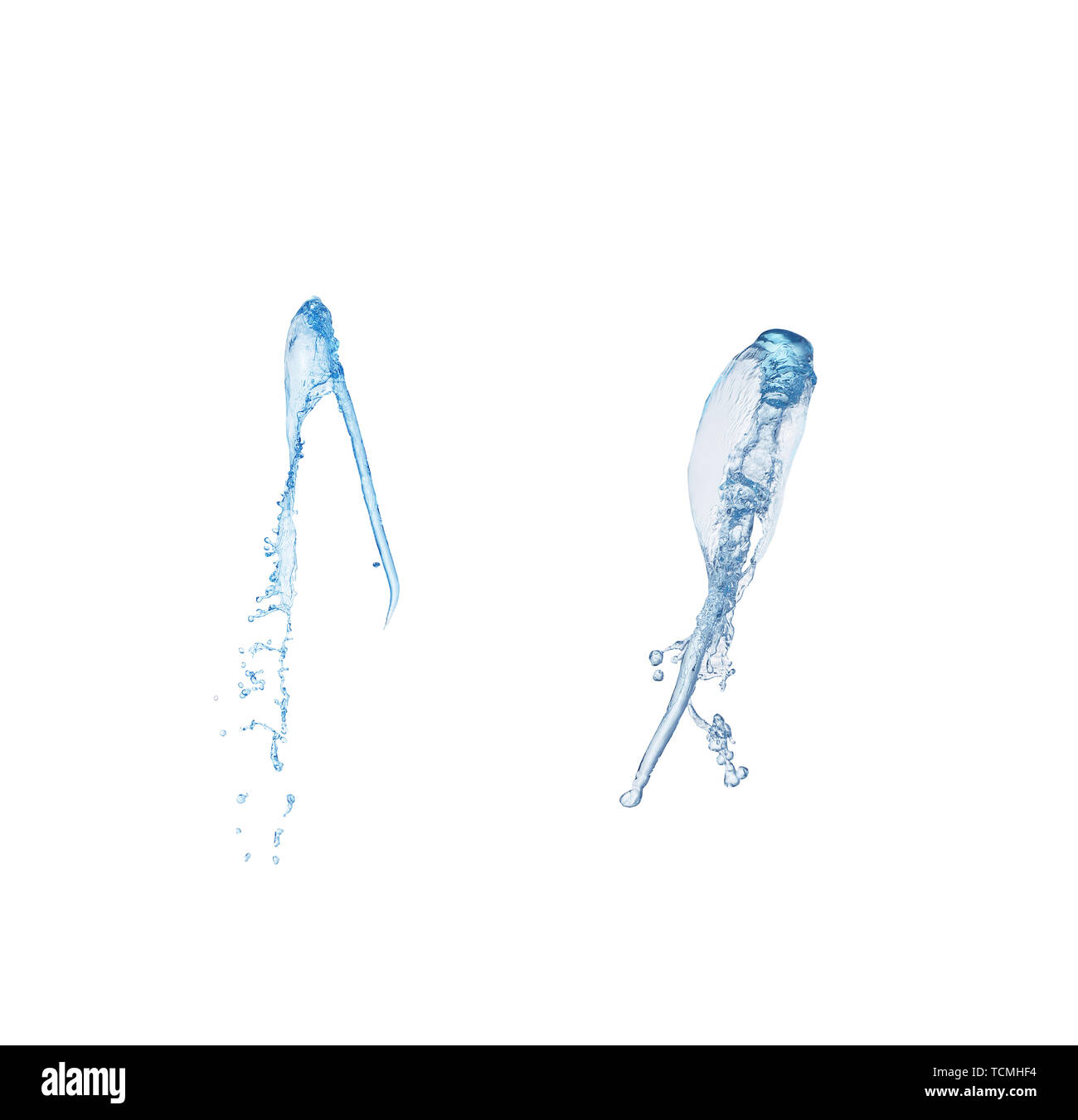 Blue splash closeup shoot, isolated on white background Stock Photo - Alamy