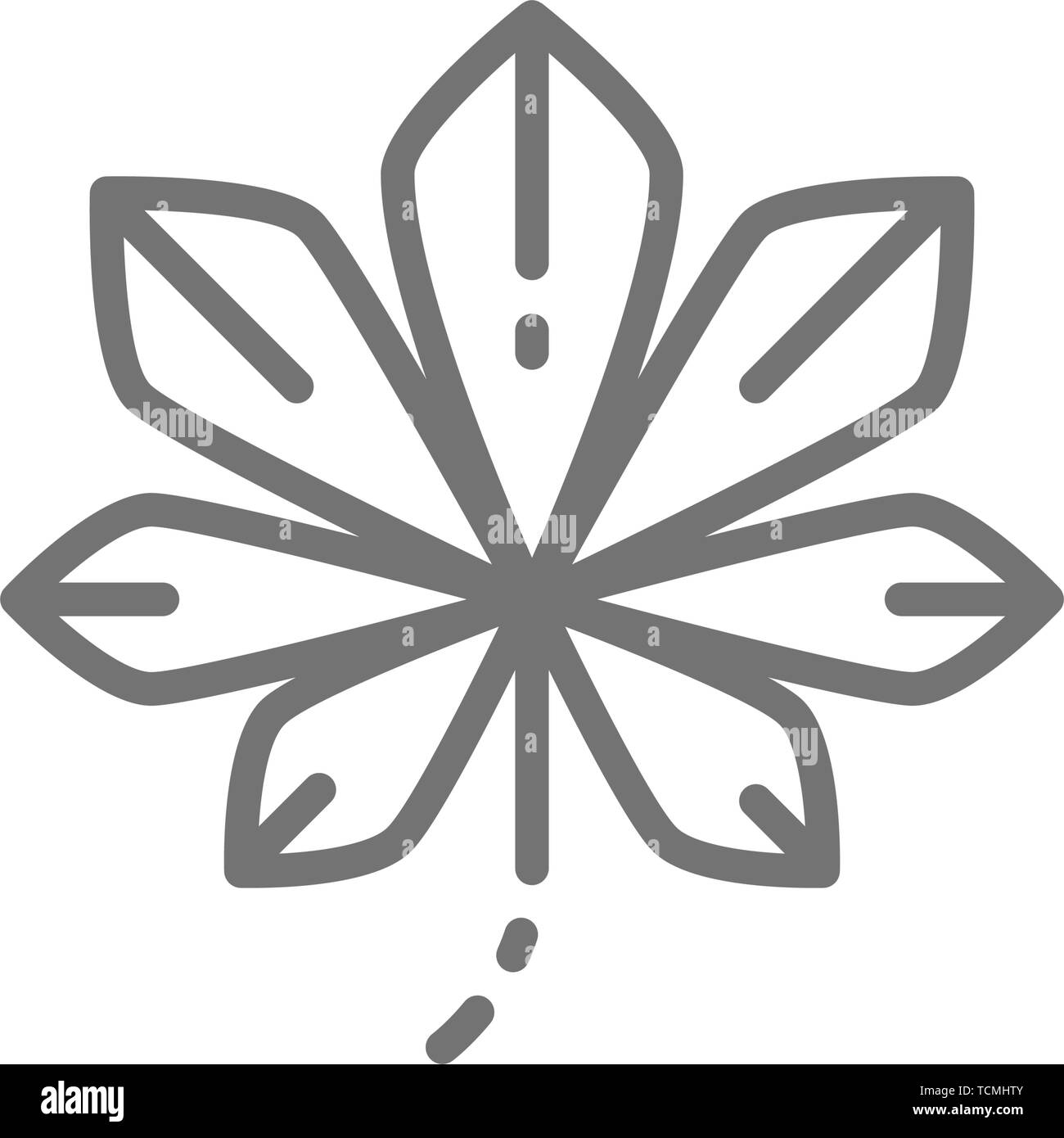 Chestnut tree leaf, Kyiv chestnuts line icon Stock Vector Image & Art ...