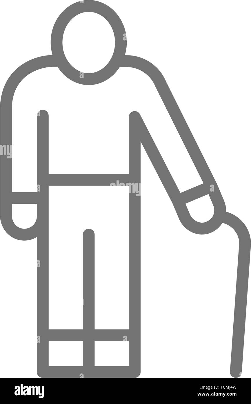 Old man with a cane, grandfather, pensioner line icon Stock Vector Image & Art - Alamy